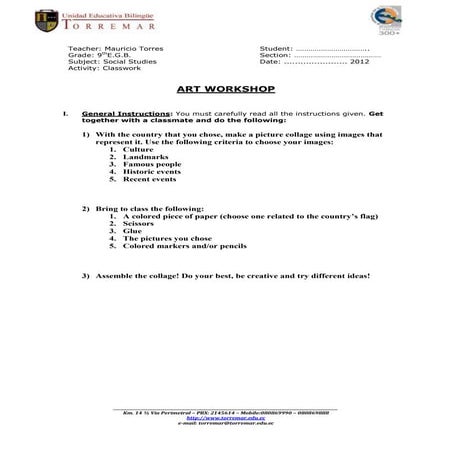 Art Workshop: Collage | DOCX