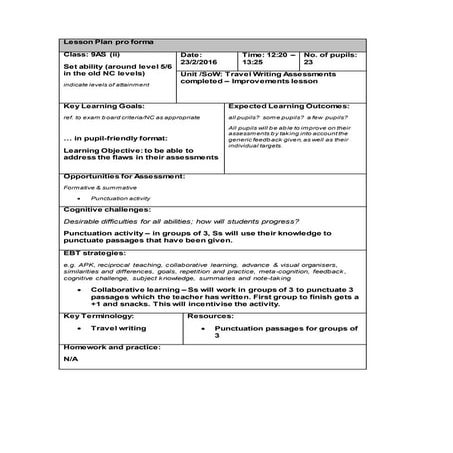 9AS Improvements Lesson plan | DOCX