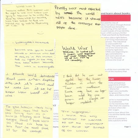 9AS Lesson 3 SH context AfL post-it notes | PDF
