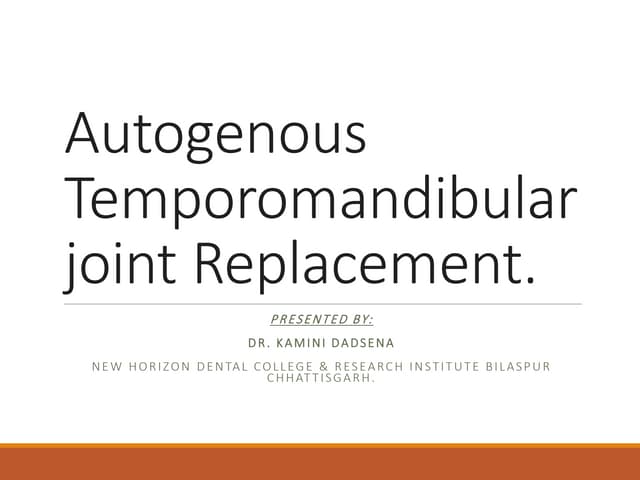 Tmj reconstruction | PPT