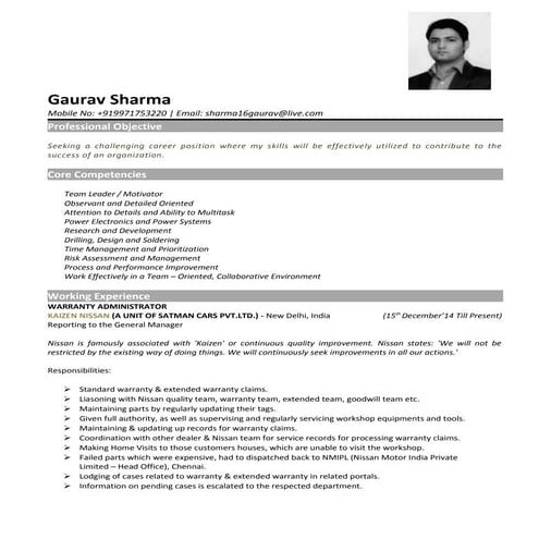 Gaurav Sharma Resume | DOC