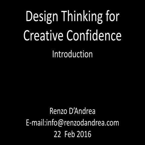 Design Thinking for Creative Confidence | PPTX