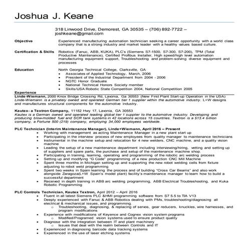 Josh Keane Resume Update 11122016 | DOCX