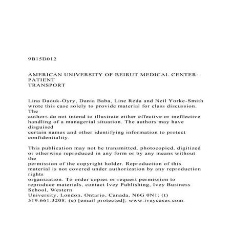 9B15D012 AMERICAN UNIVERSITY OF BEIRUT MEDICAL CE.docx