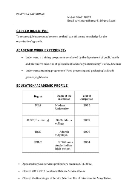 Kavitha Resume | DOC