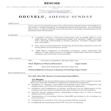 OKOYE CHISOM PAMELA CV | DOC