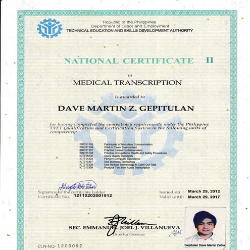 Medical Transcription_NC II, TM I, and NTTC | PDF