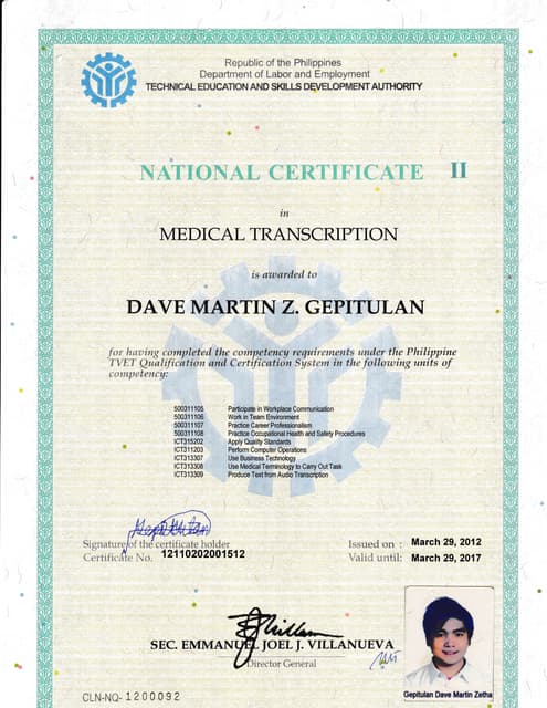 Nurse Certificate of Training | PDF