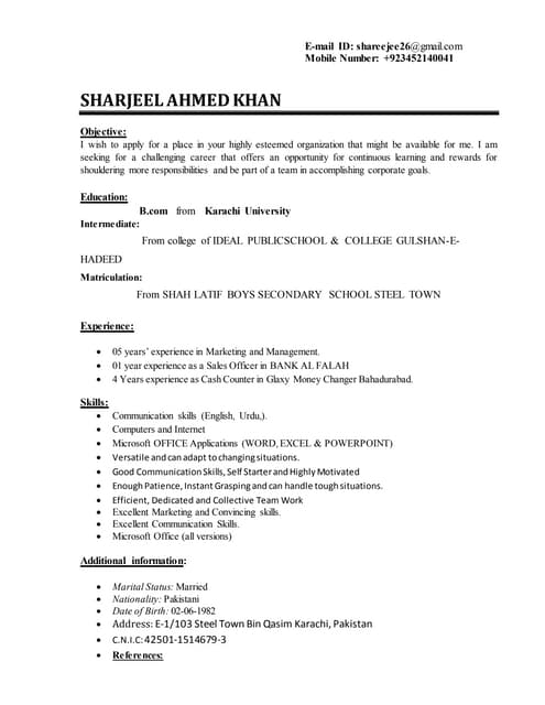 New Cv nishat | PDF