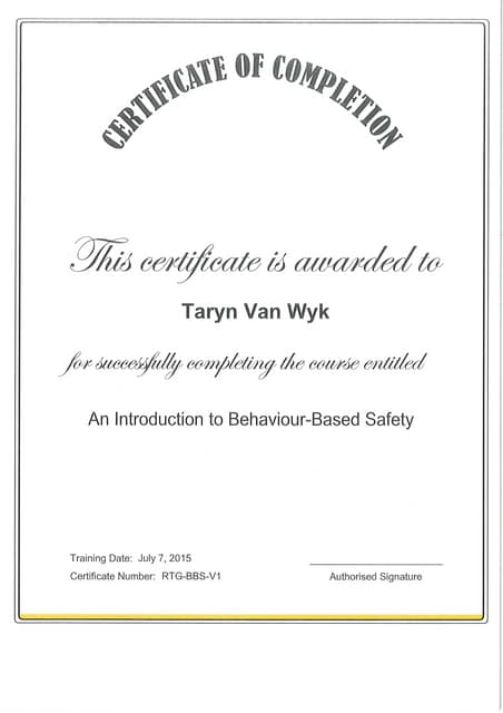 Certificate of Completion - Skillsoft - Formatting & Working with Text ...