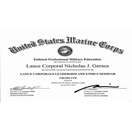 Lance Corporal Seminar | PDF