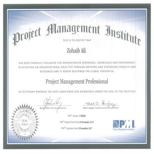 PMP Certificate | PDF