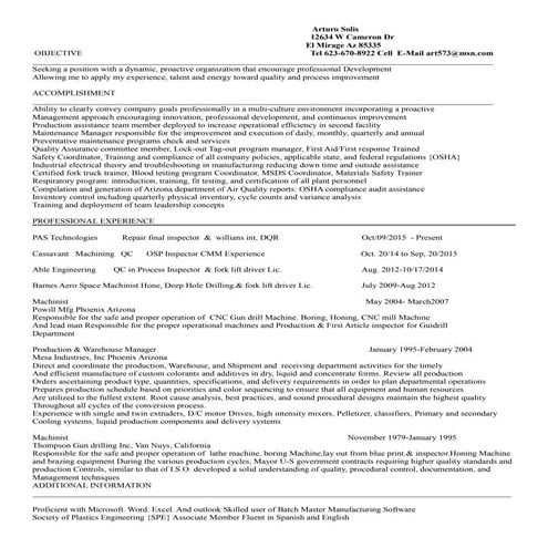 James a.hinkle resume quality manufacturing 1976 - 2016 | DOCX