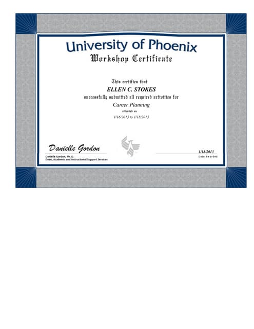 UOPx Honored Faculty Certificate | PPT
