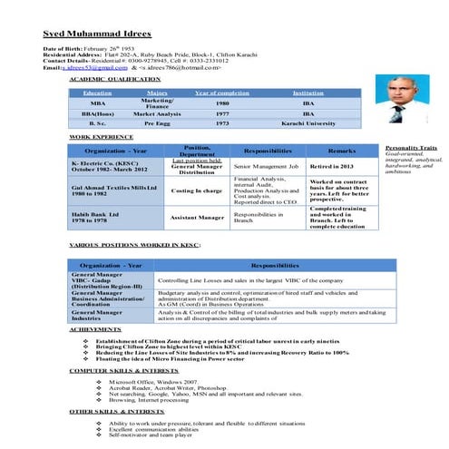 Cv SM Idrees | PDF