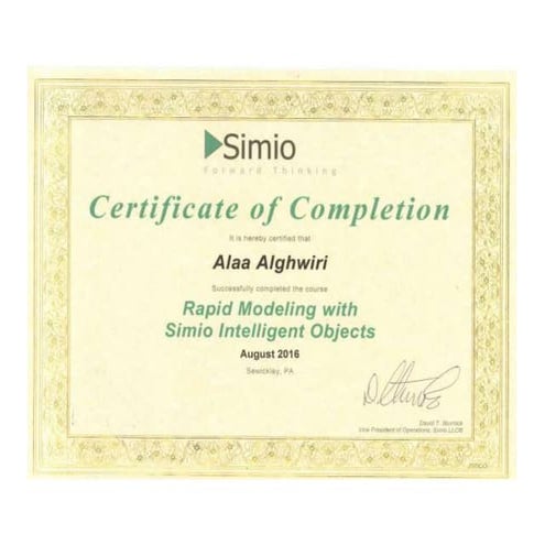 Simio Certificate | DOCX