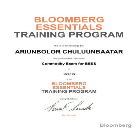 Bloomberg Essentials - Commodity | PDF