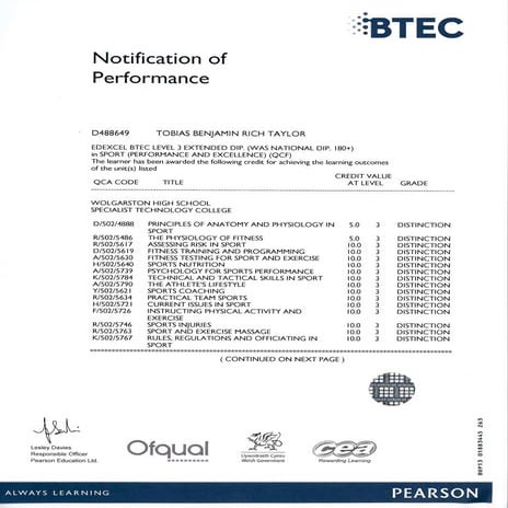 BTEC Sport Level 3 (Page 2) | PDF
