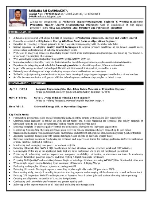 QA QC Engineer CV | PDF