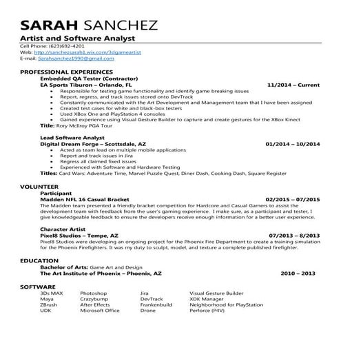 SARAH SANCHEZ(Resume) | PDF