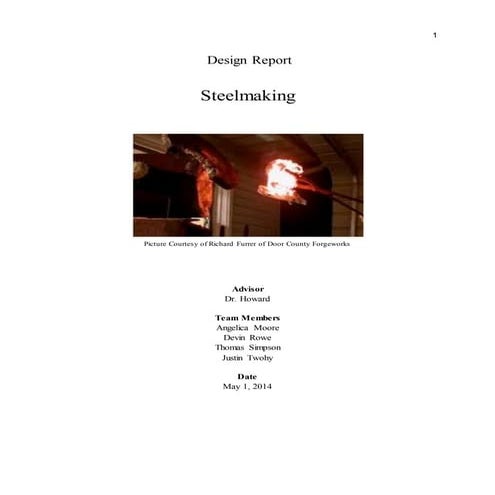 Final Design Report Steelmaking | DOCX