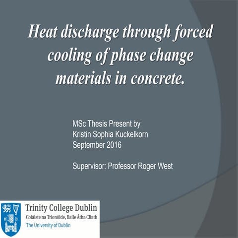 Heat discharge through forced cooling of phase change materials in ...