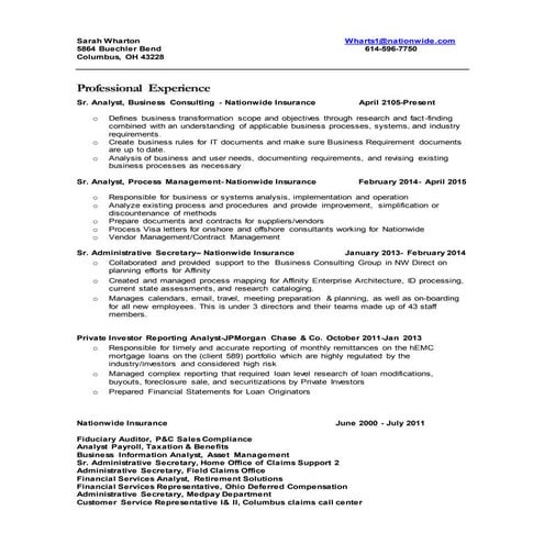 Sarah Whartons Resume Current | DOCX