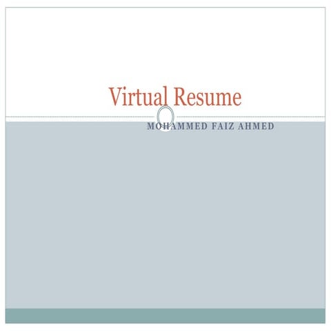 virtual resume | PPT