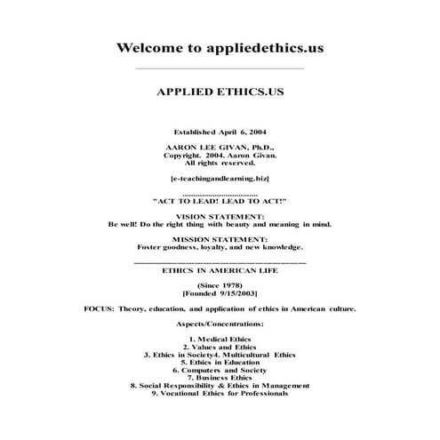 Applied Ethics--A. Givan | DOCX