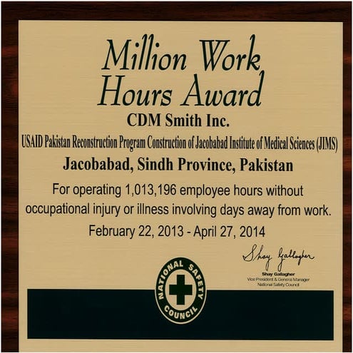Million Work Hours Award_Pakistan | PDF