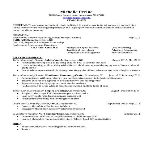 Michelle's Updated Resume | DOCX