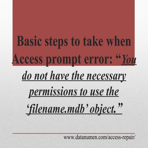 2 Simple Ways to Fix Access Error "You Do not Have the Necessary ...