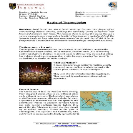 Battle of Thermopylae | DOCX