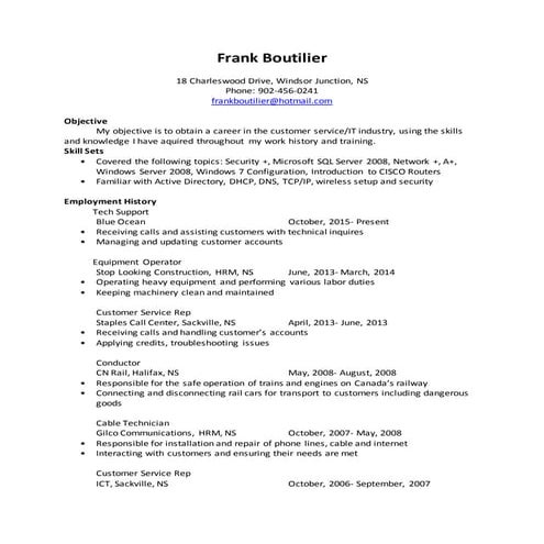 Frank's Resume | DOCX