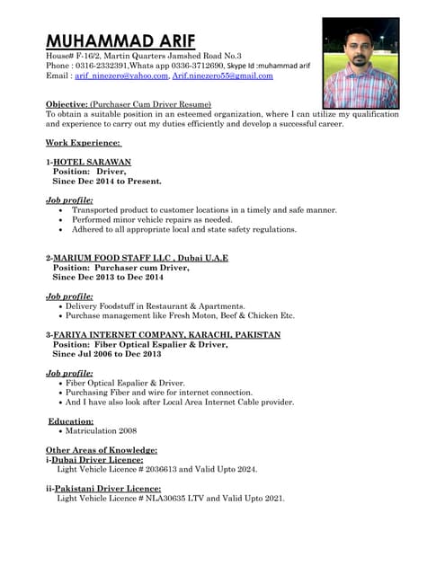 Driver cv anower | PDF