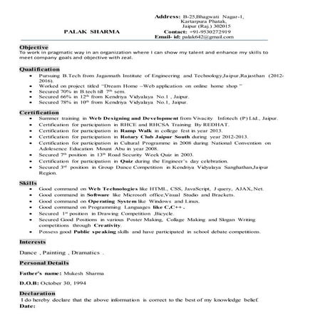 palak resume | DOCX