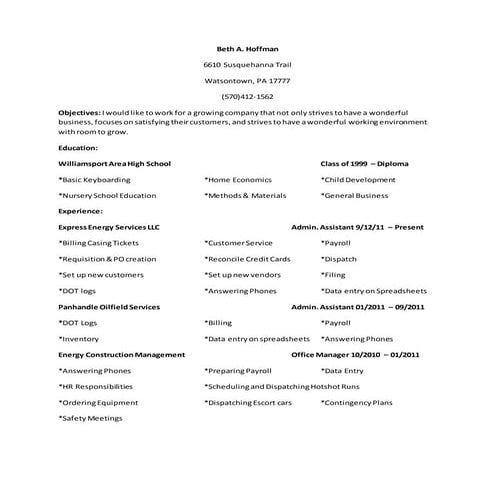 Beth's Resume | DOCX