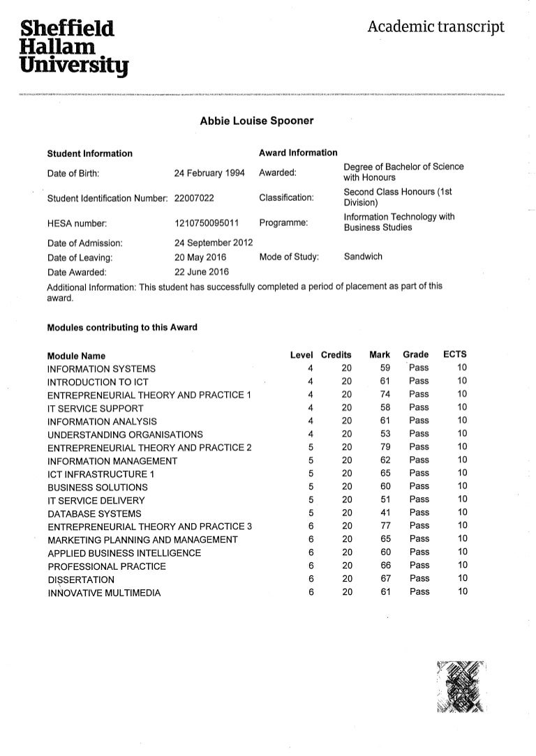 Academic Transcript - Modules
