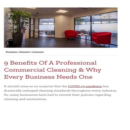 9 benefits of a professional commercial cleaning & why every business ...