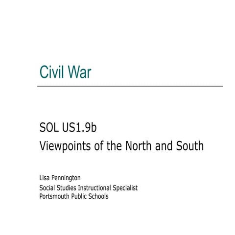 Causes of the Civil War: Sectionalism & States' Rights | PPT