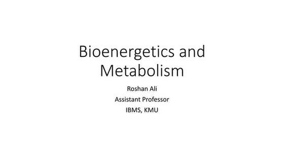 Introduction to metabolism | PPT