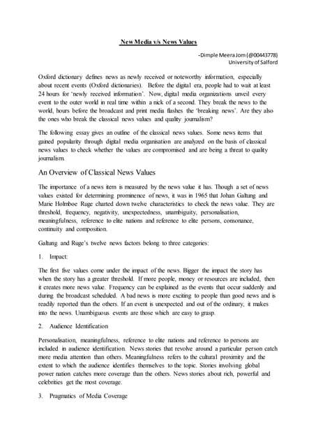 What are news values | PPTX | Public Radio | Talk Radio