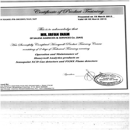 Room Integrity Certificate Level 3 - Irfan Inam | PDF