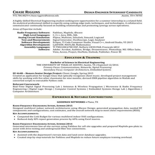 RIGGINS_Chase_Resume_2016 | PDF | Computer Software and Applications ...