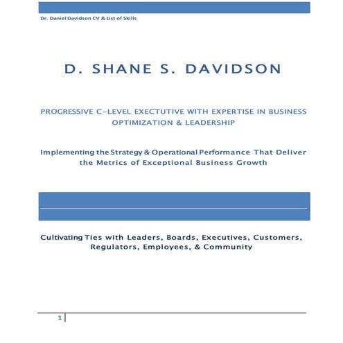 Daniel Davidson CV, 05-27-2016 | PDF