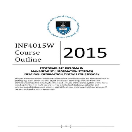 INF4015 2015 Course Outline v1 | DOC