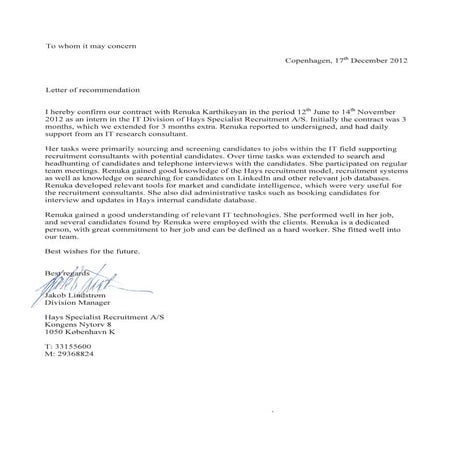 Renuka Letter of recommodation (1) | PDF
