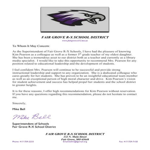 Pearson Rec Letter 2016 | PDF