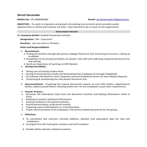 Shruti Navandar CV | PDF