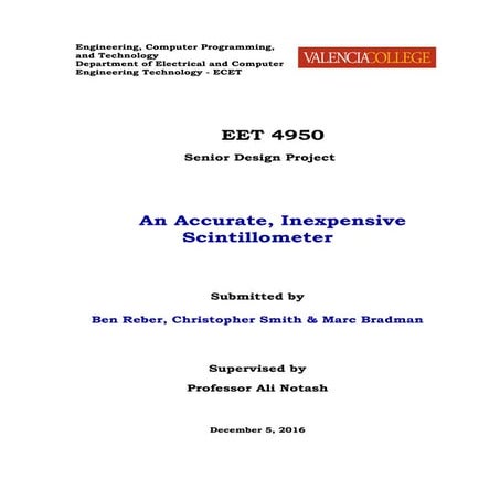 Senior Design Project - Scintillometer | PDF